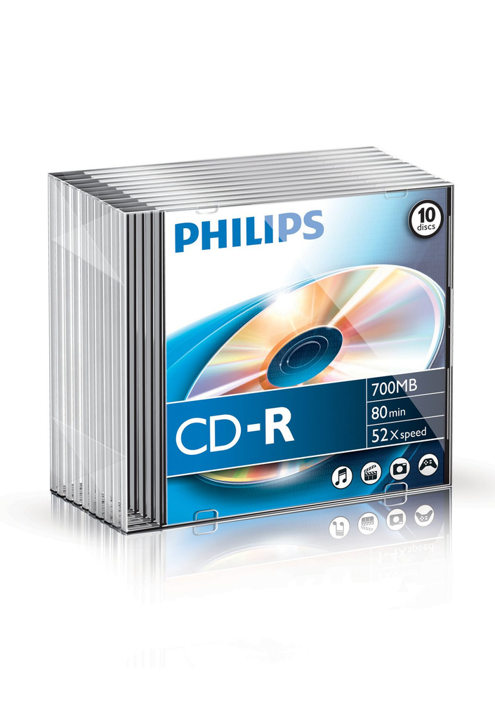 1x10 Philips CD-R 80Min 700MB 52x SL